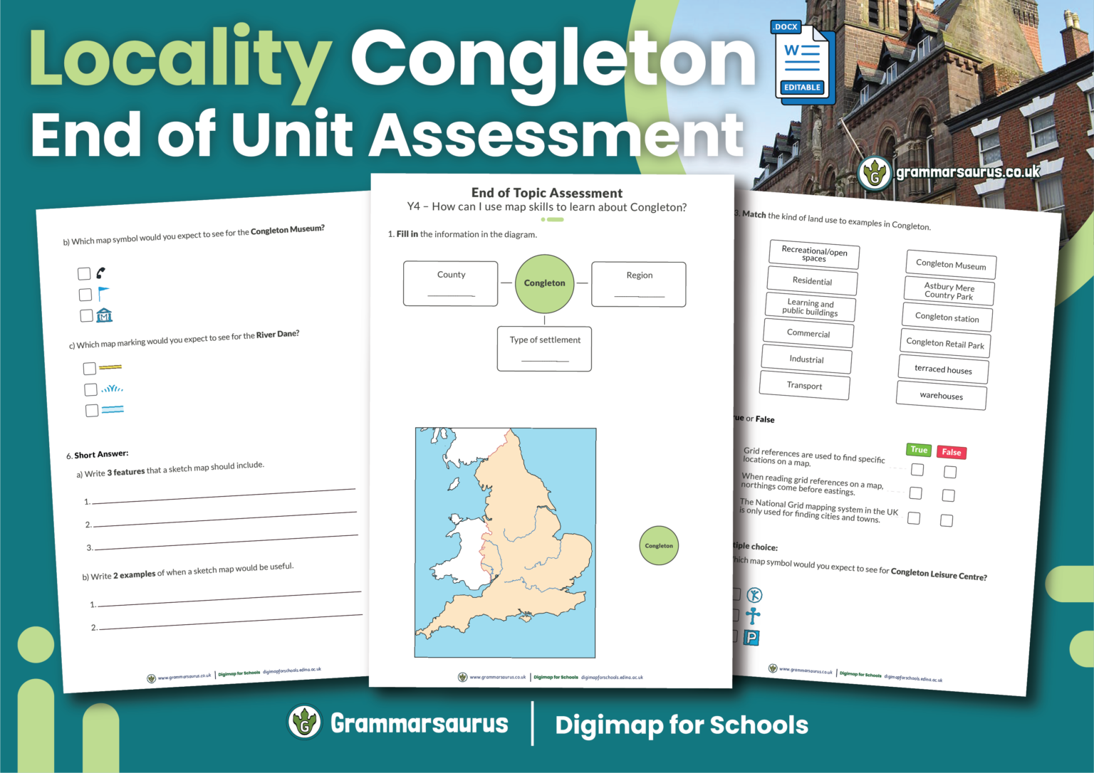 Y4 Locality Unit - Congleton - End of unit assessment - Grammarsaurus