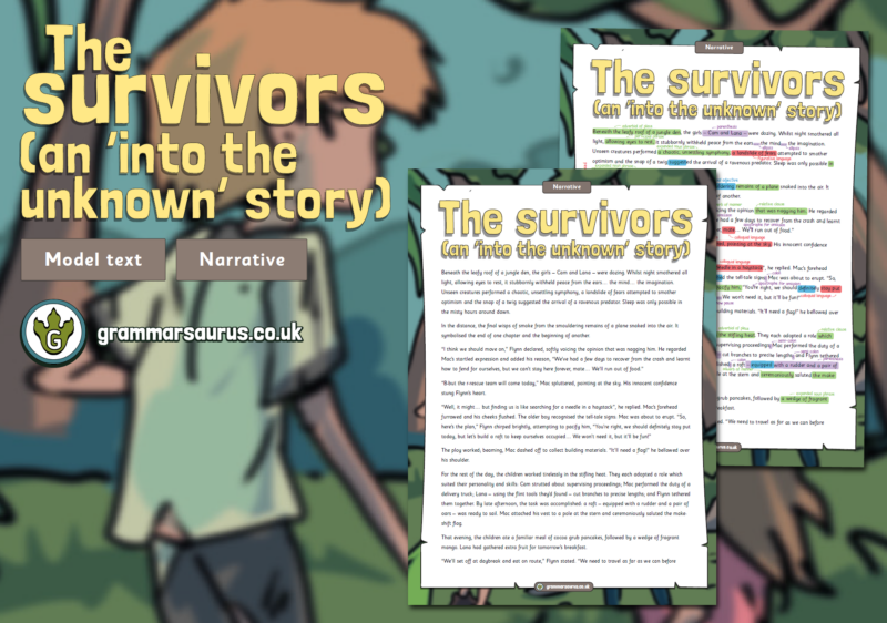 Year 5 Model Text - Narrative - The Survivors (an 'into the unknown ...