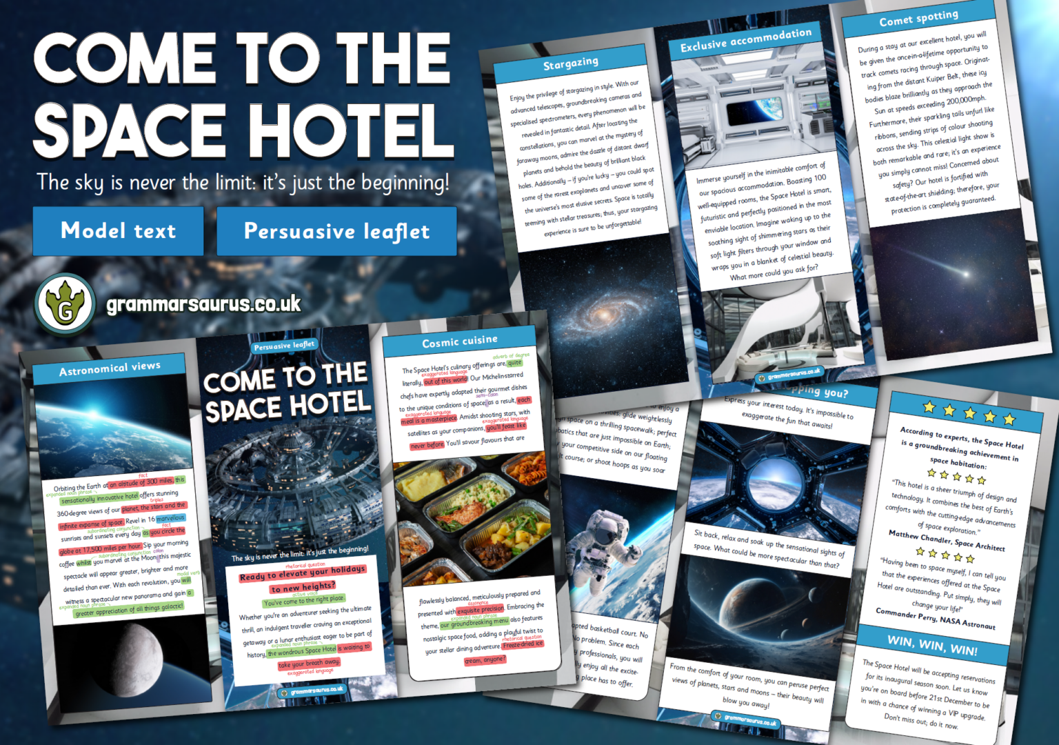 Year 6 Model Text – Persuasive leaflet – Come to the space hotel ...
