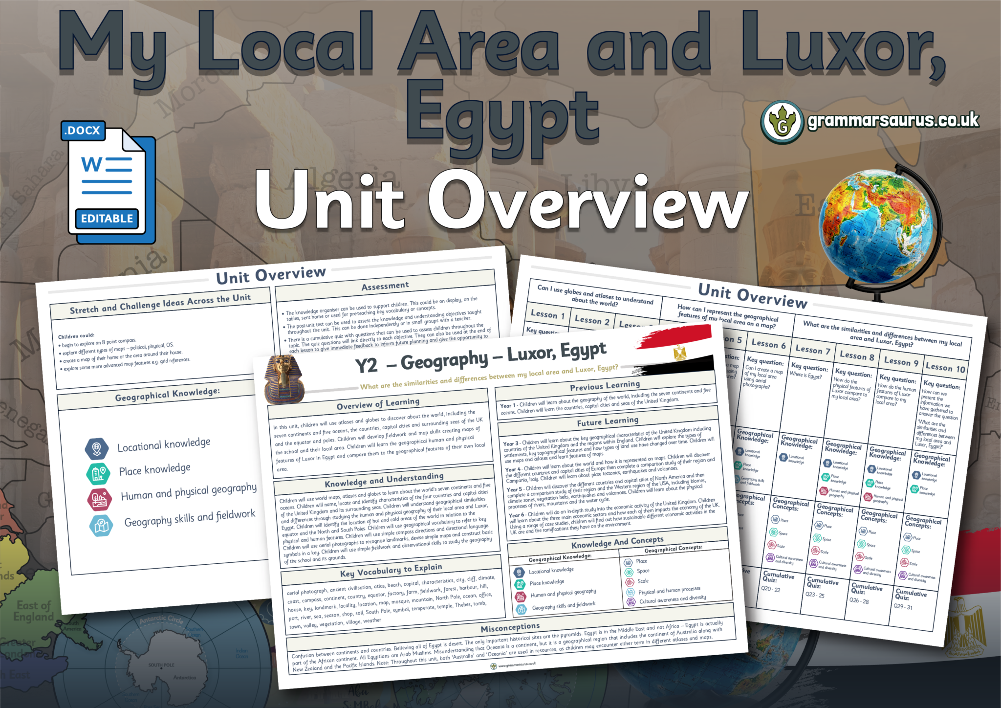Year 2 Geography - My Local Area and Luxor, Egypt - Unit Overview ...