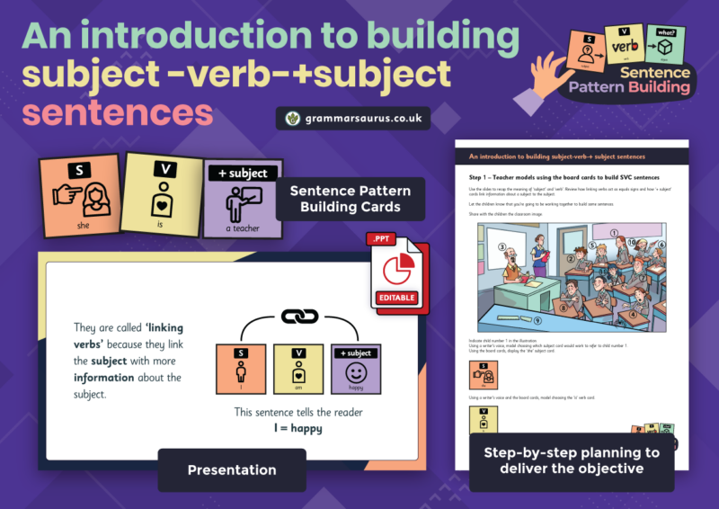 An introduction to building subject-verb-+subject (SVC) sentences ...