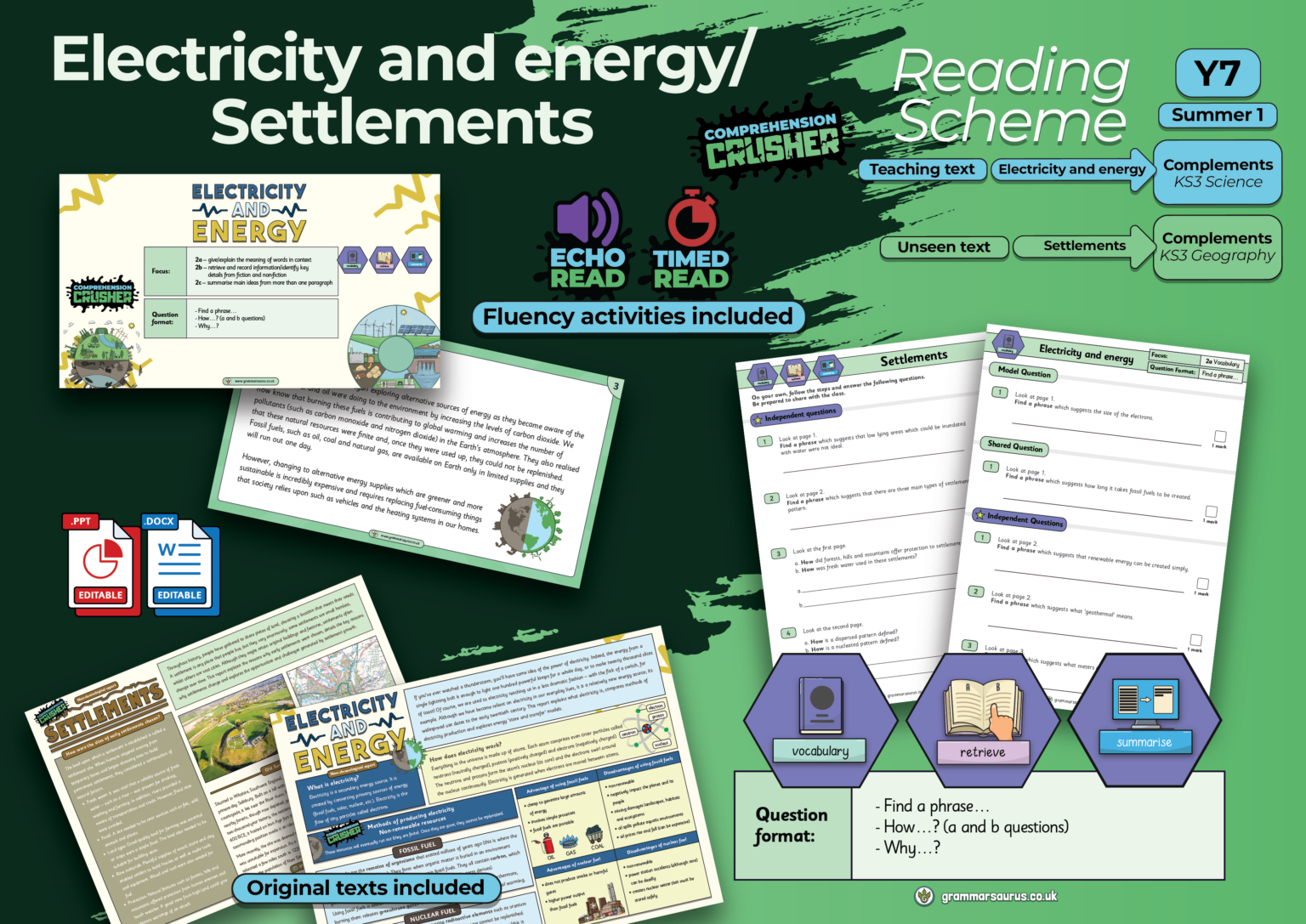 Year 7 Comprehension Crusher (Year 7 reading level) – Electricity and ...