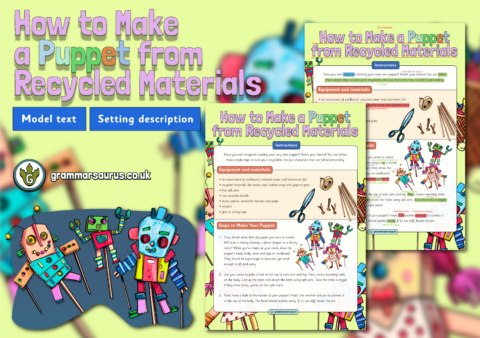 Year 3 Model Text – Instructions – How to make a Puppet from Recycled ...