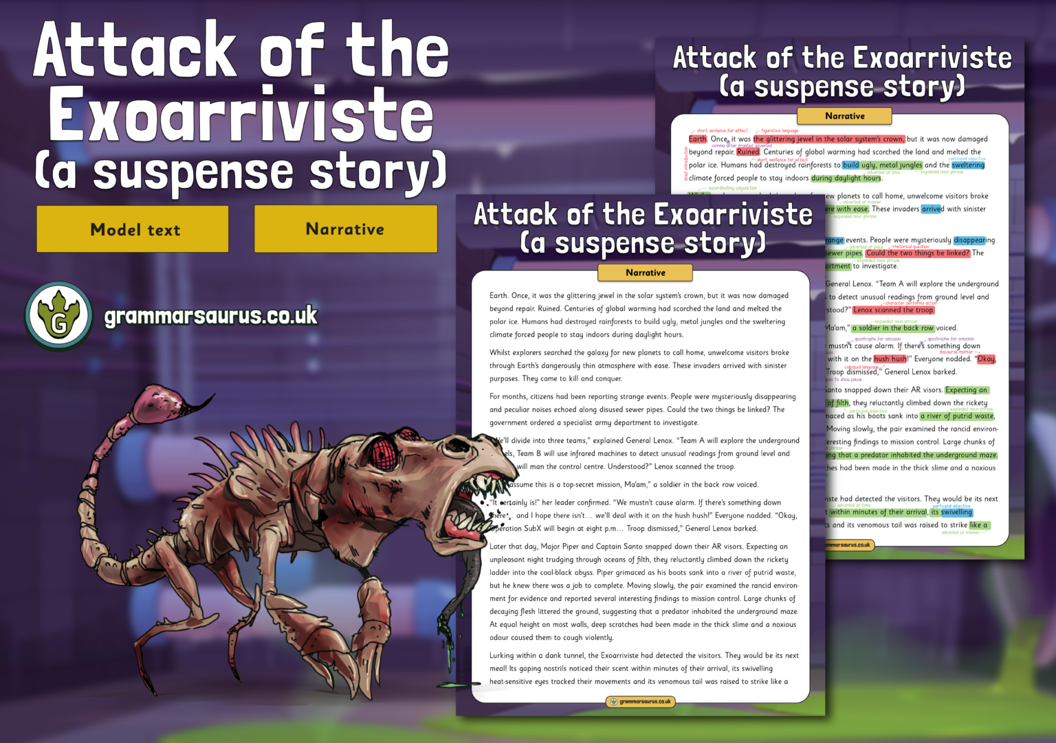 Year 4 Model Text – Narrative – Attack of the Exoarriviste (a suspense ...