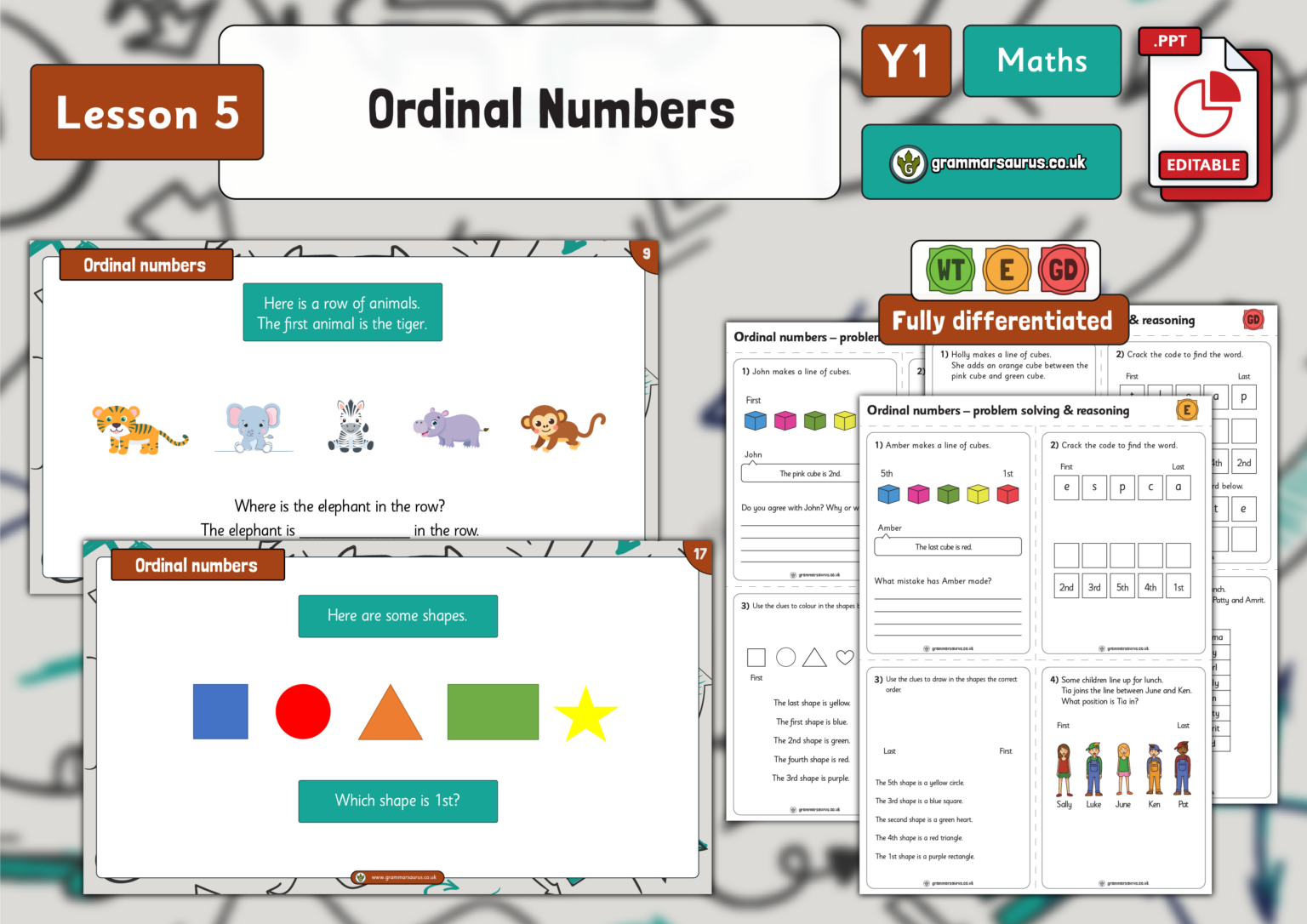 Year 1 - Position and Direction - Ordinal Numbers - Lesson 5 ...