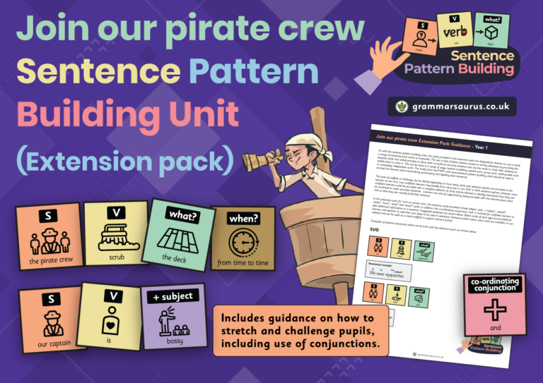 Join our pirate crew - Sentence Pattern Building Unit - Extension Pack ...