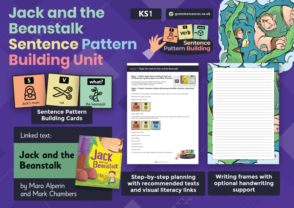 Jack and the Beanstalk Sentence Pattern Building Unit - Grammarsaurus