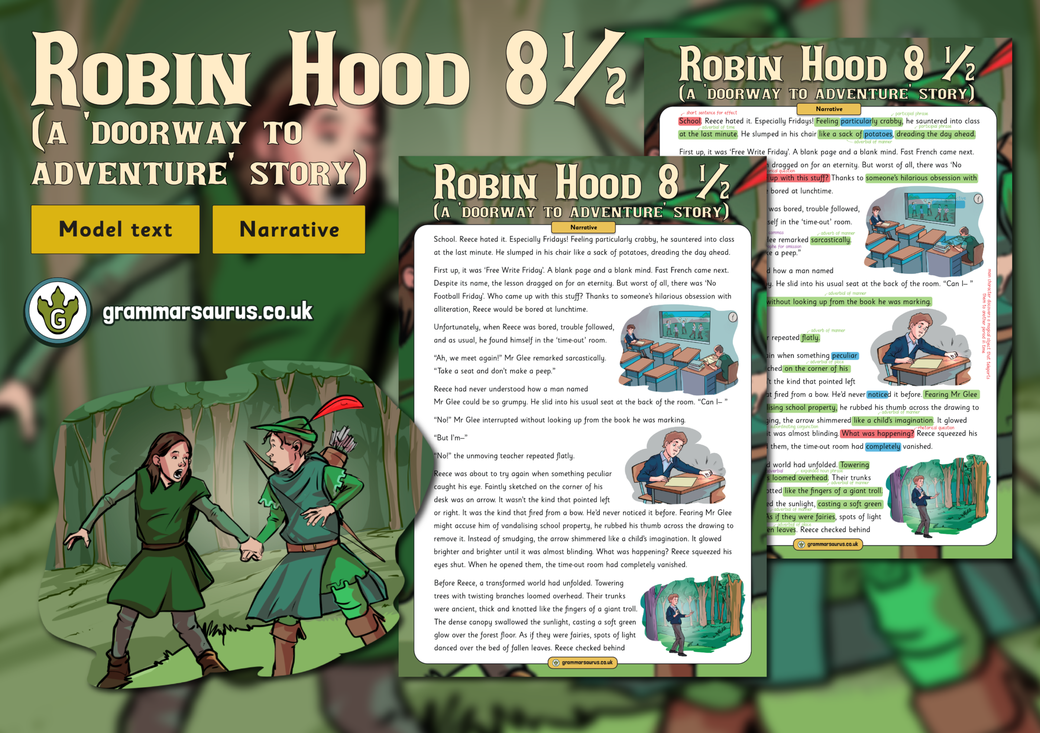 Year 4 Model Text – Narrative – Robin Hood 8 1/2 (a 'doorway to adventure' story) - Grammarsaurus