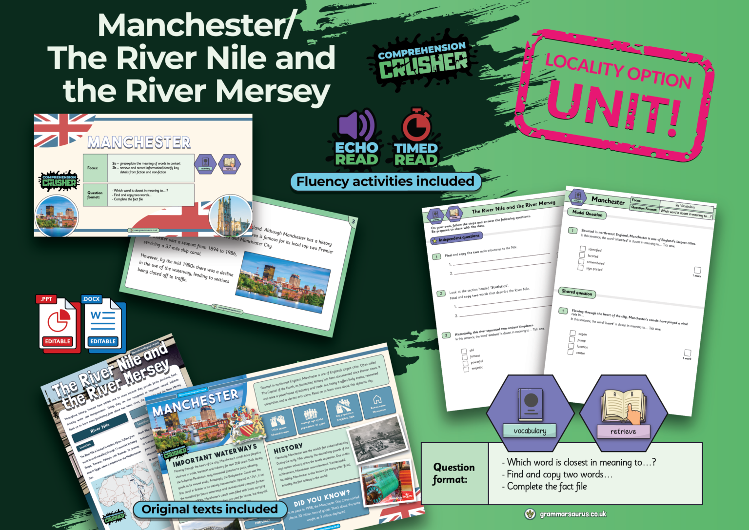 Year 4 Comprehension Crusher - Locality Option Unit – Manchester/The ...