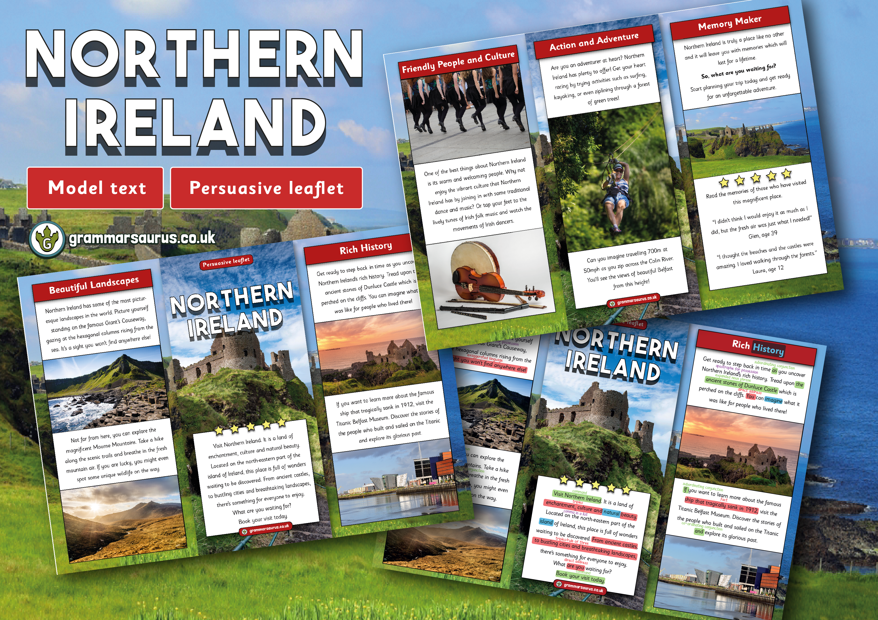 Year 3 Model Text – Persuasive leaflet – Northern Ireland - Grammarsaurus