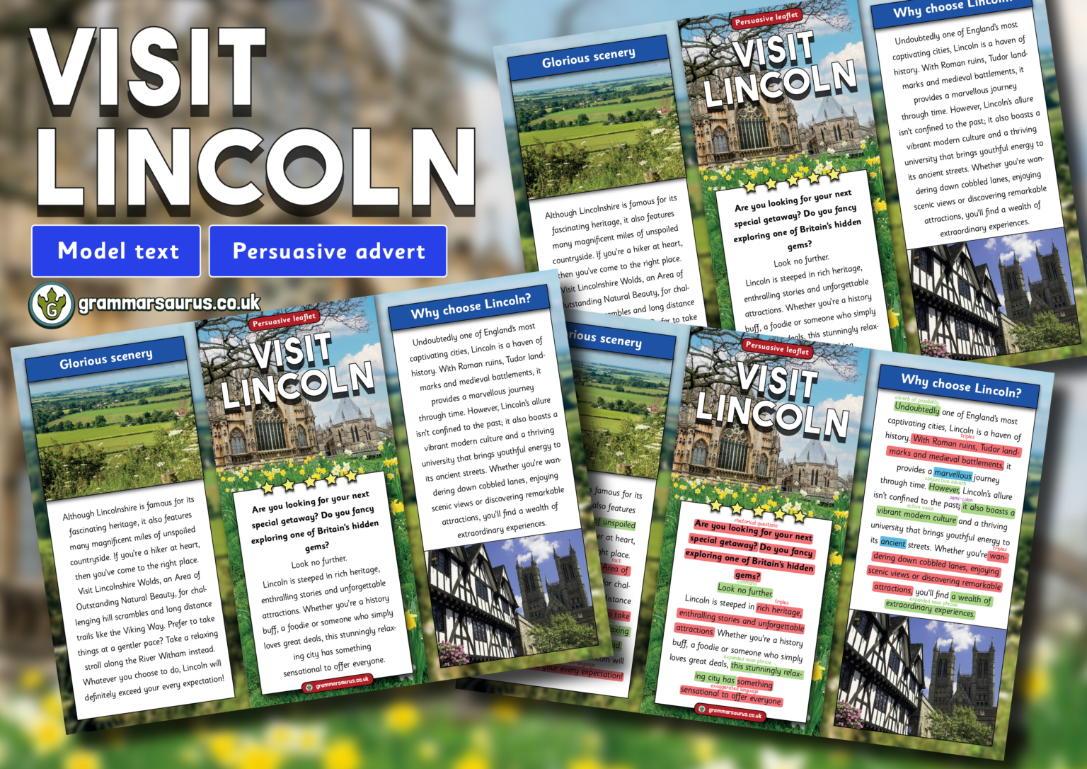 Year 6 Model Text – Persuasive advert – Visit Lincoln - Grammarsaurus