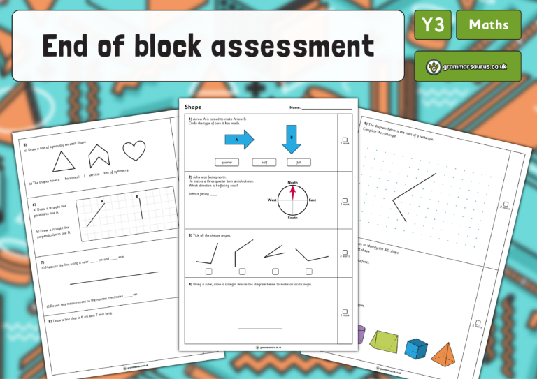 Year 3 Shape – End of block assessment - Grammarsaurus