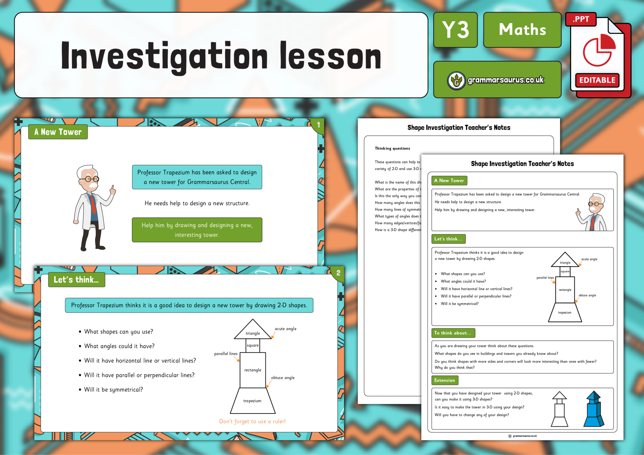Year 3 Shape – Investigation lesson - Grammarsaurus