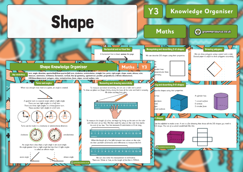 Year 3 Shape – Knowledge organiser - Grammarsaurus