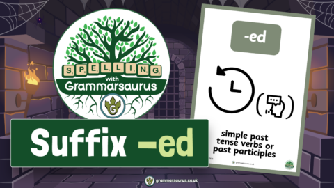 Spelling with Grammarsaurus - Suffix -ed Tutorial - Grammarsaurus