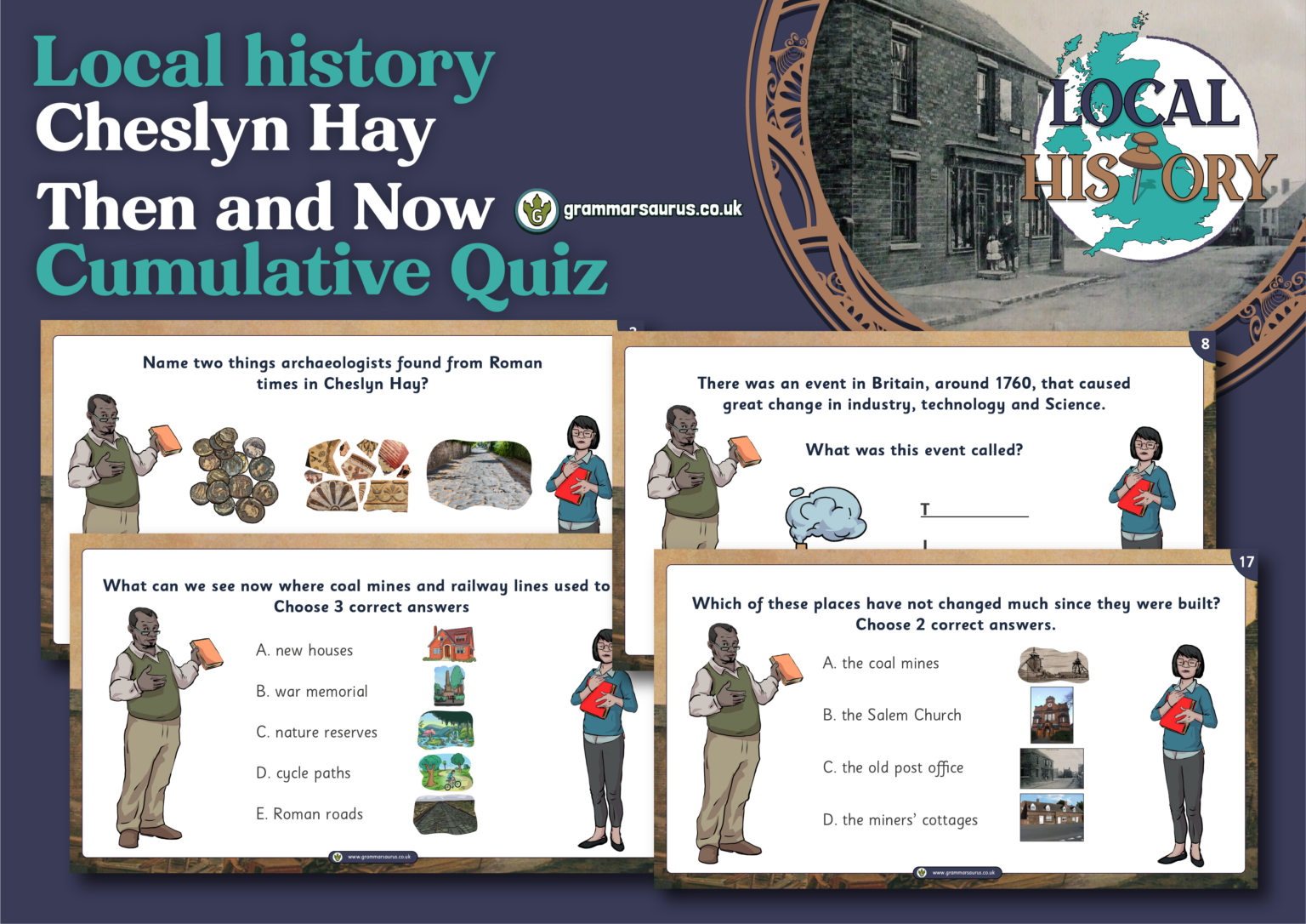 KS1 Local history - Cheslyn Hay then and now - Cumulative quiz ...