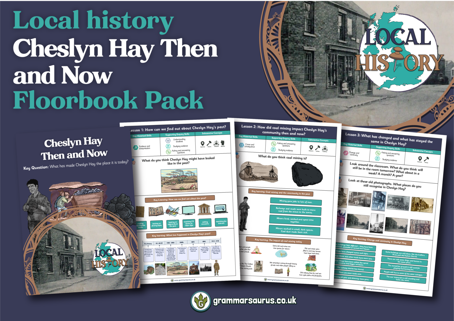 KS1 Local history - Cheslyn Hay then and now - Floorbook Pack ...