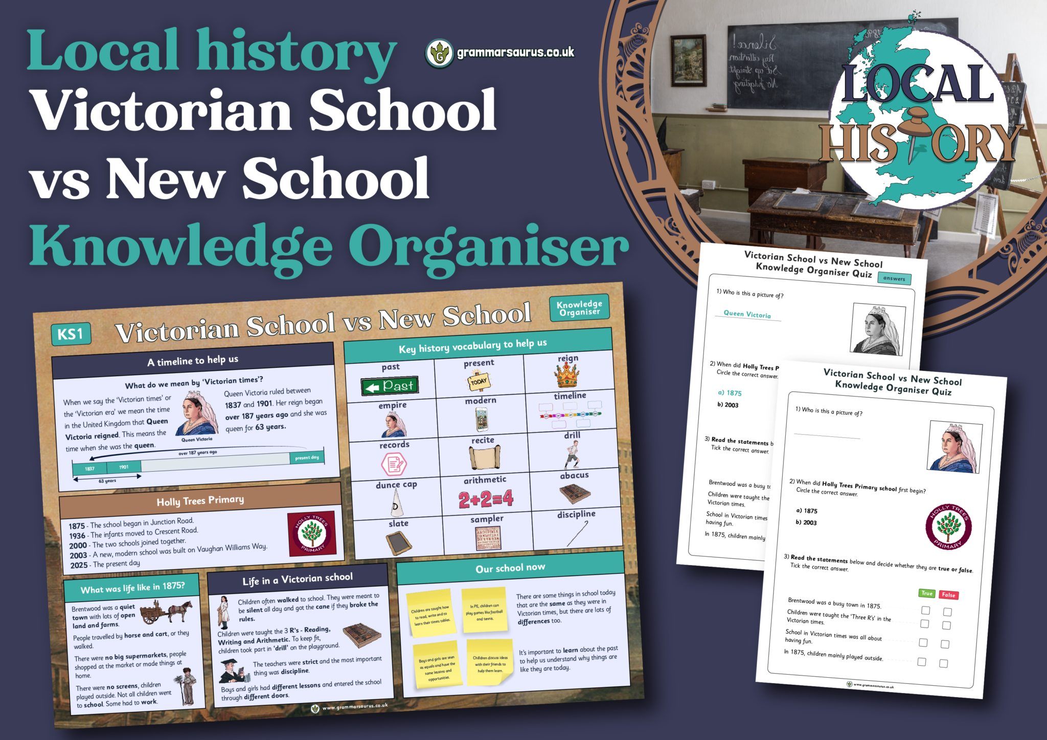 KS1 Local history - Victorian school vs New school - Knowledge ...