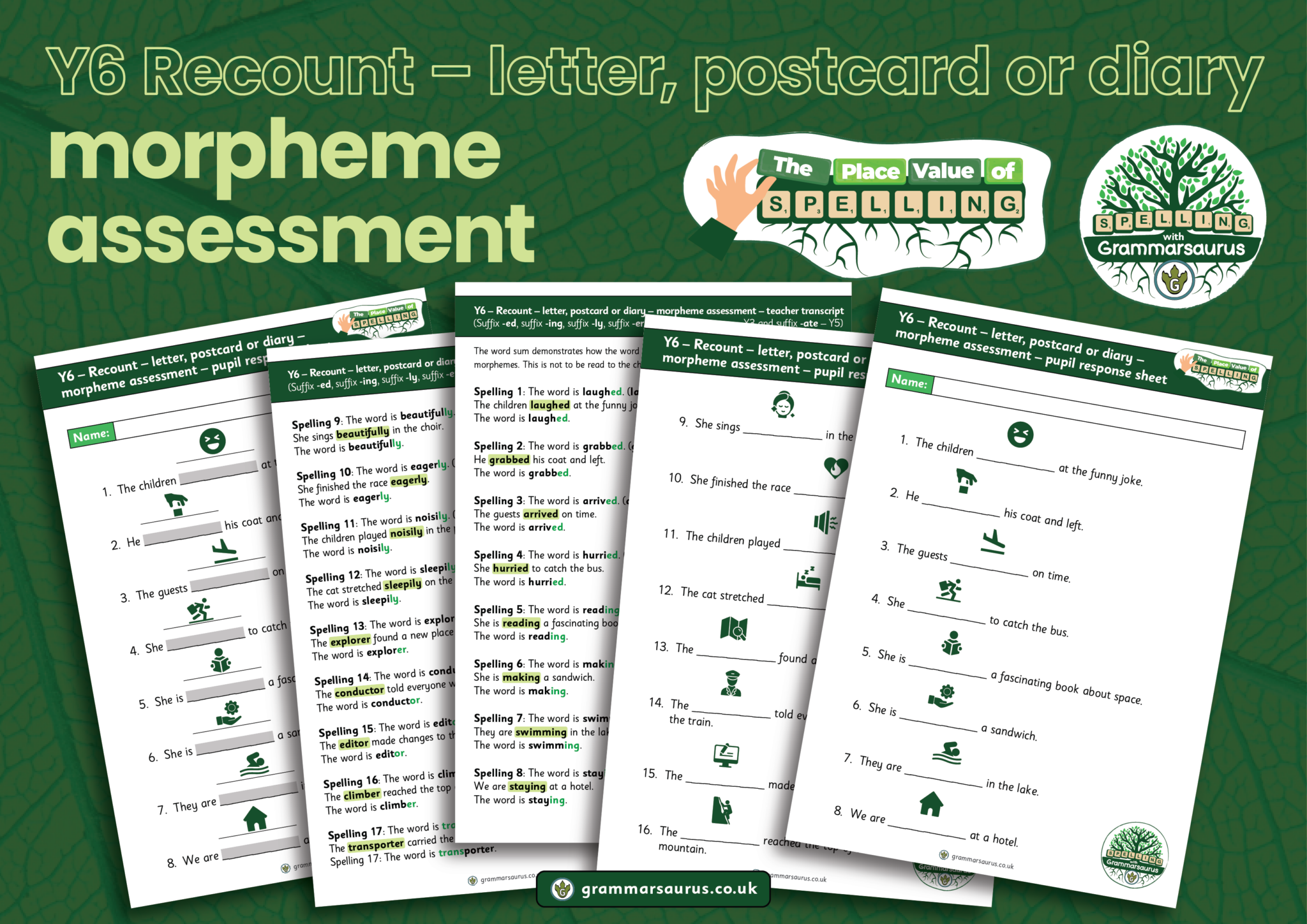 Y6 PVOS - Recount - letter, postcard or diary - Morpheme assessment ...