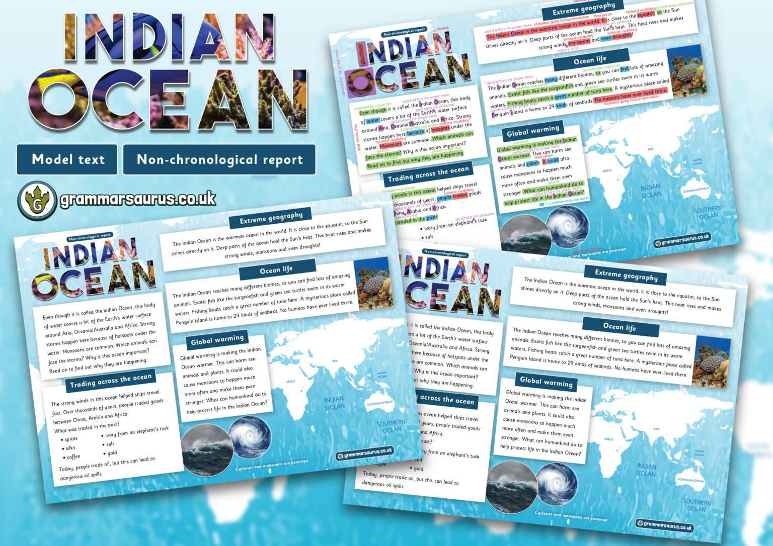 Year 2 Model Text – Non-chronological report – Indian Ocean - Grammarsaurus