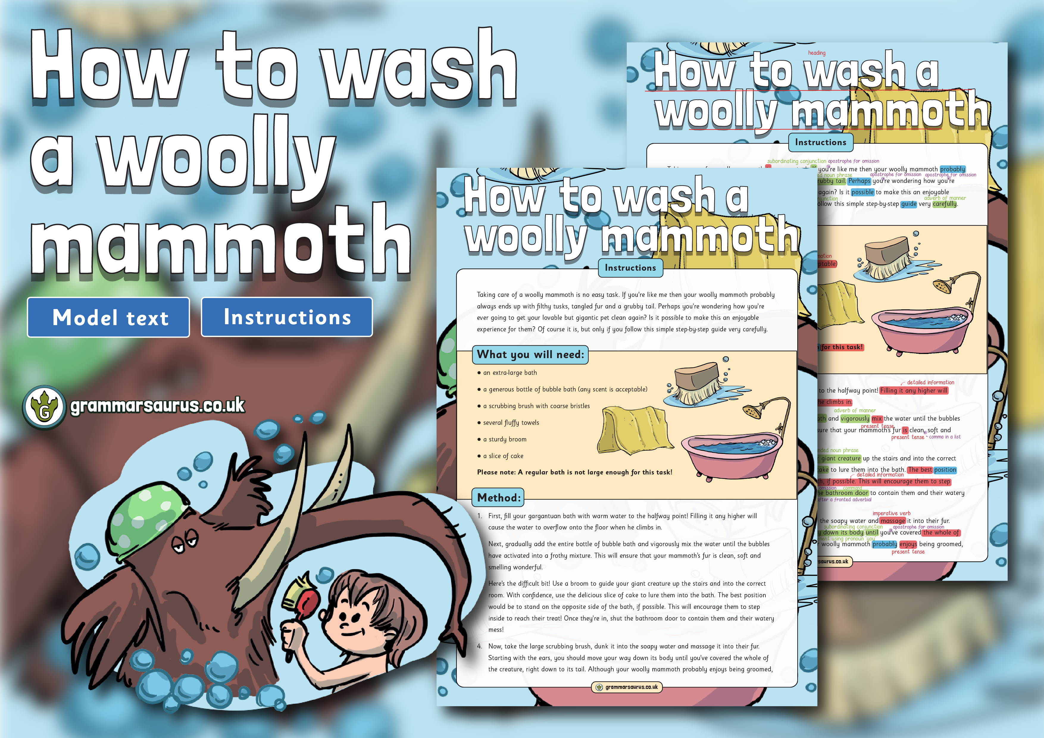 Year 4 Model Text – Instructions – How to wash a woolly mammoth ...
