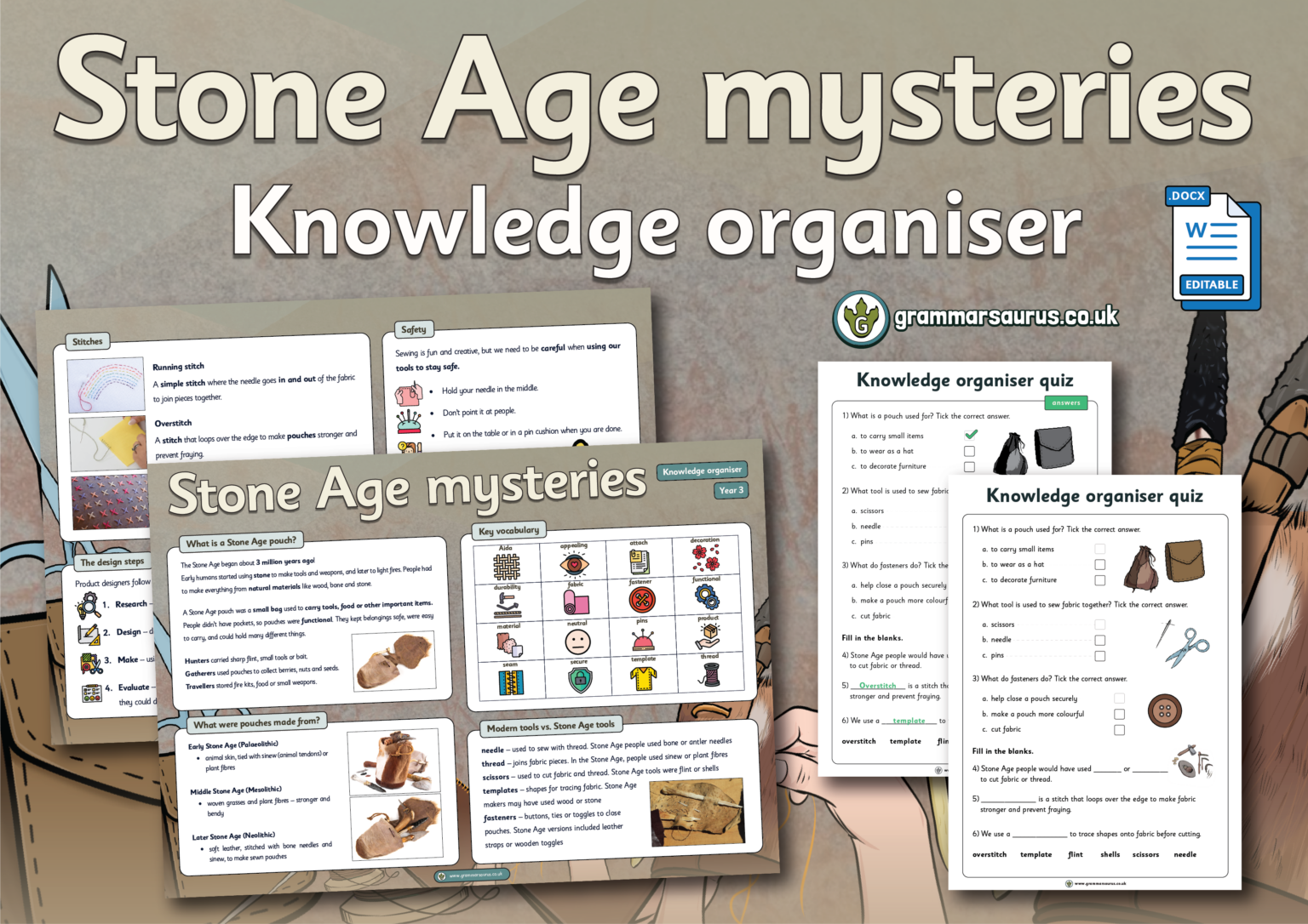 Year 3 - Textiles - Stone Age mysteries - Knowledge organiser ...