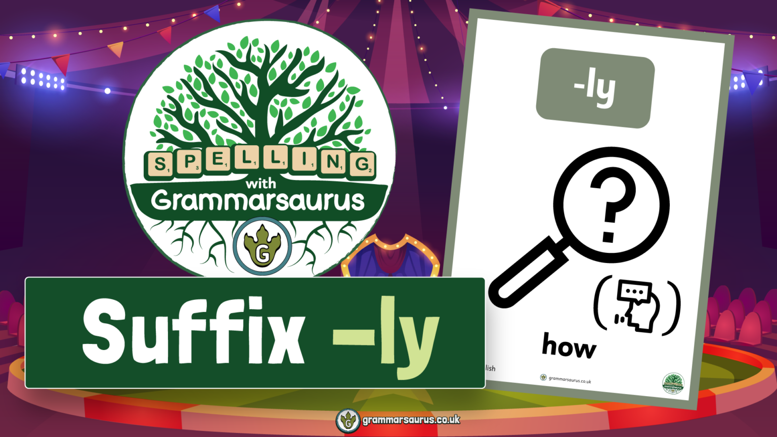 Spelling with Grammarsaurus - Suffix -ly - Grammarsaurus