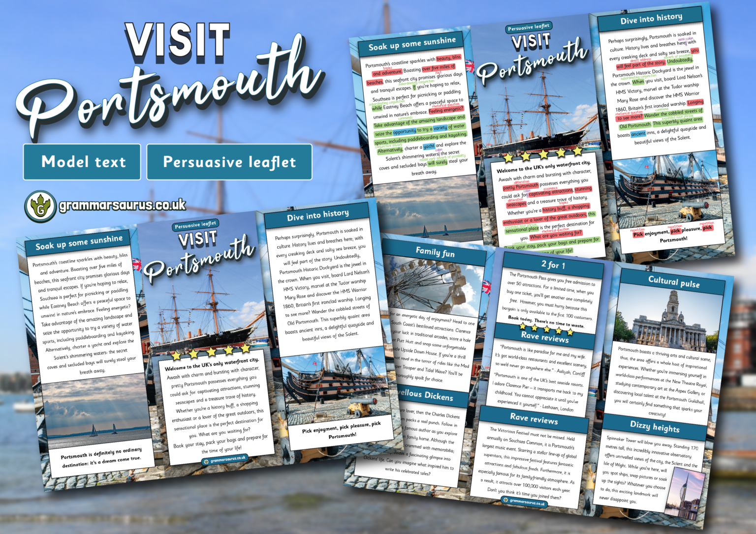 Year 6 Model Text – Persuasive leaflet – Visit Portsmouth - Grammarsaurus
