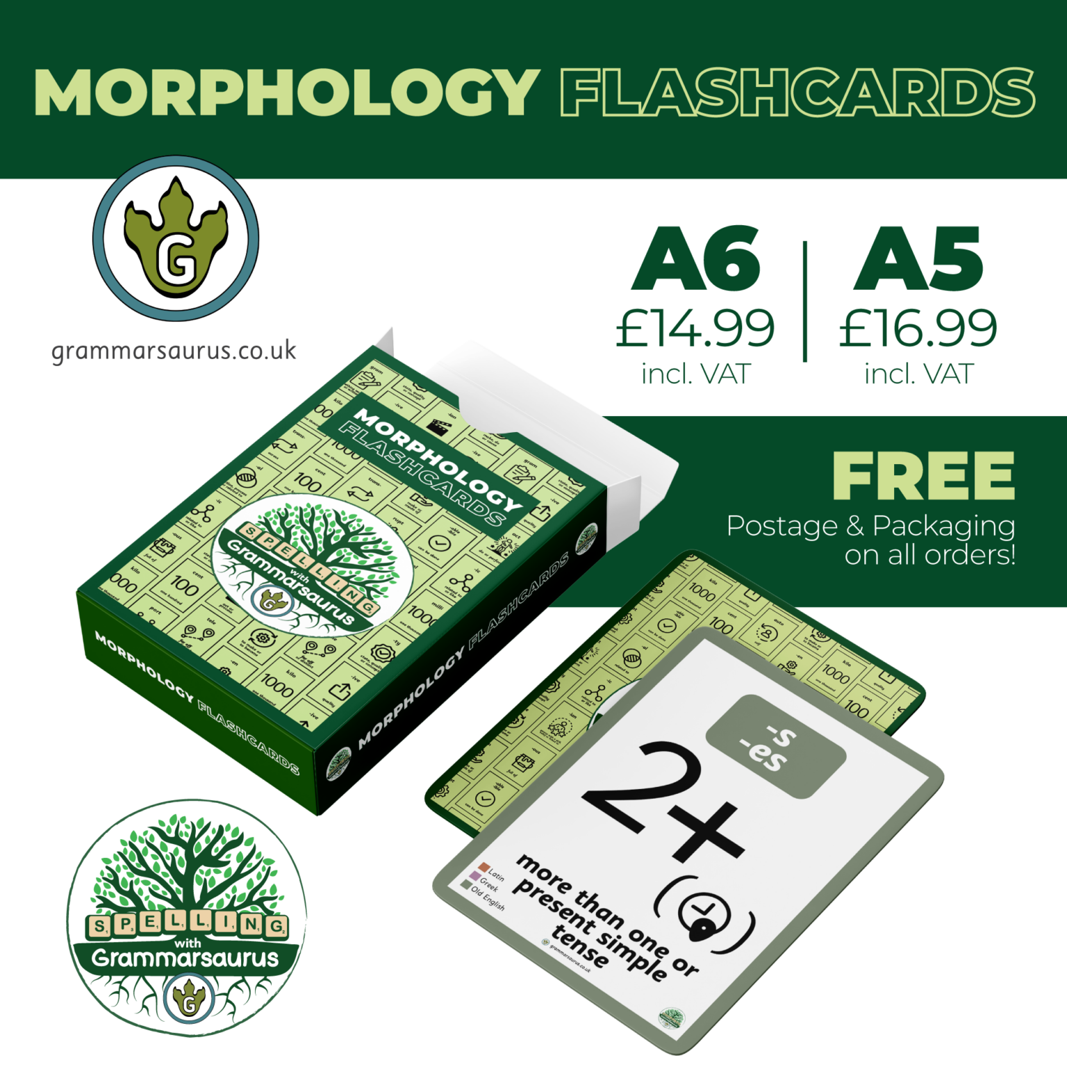 Morphology Flashcards A5 - Grammarsaurus