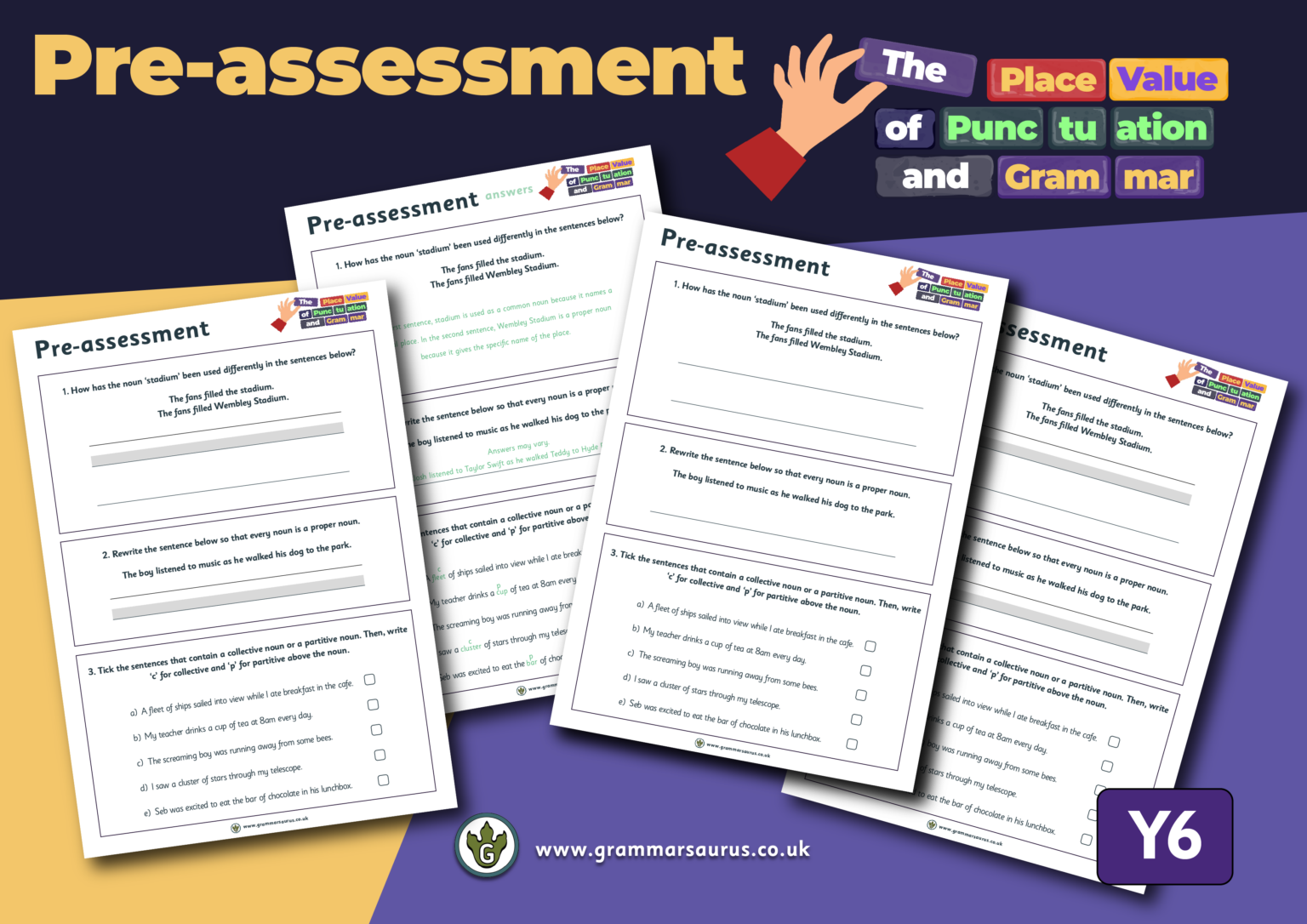 Year 6 - Pre-assessment - Grammarsaurus