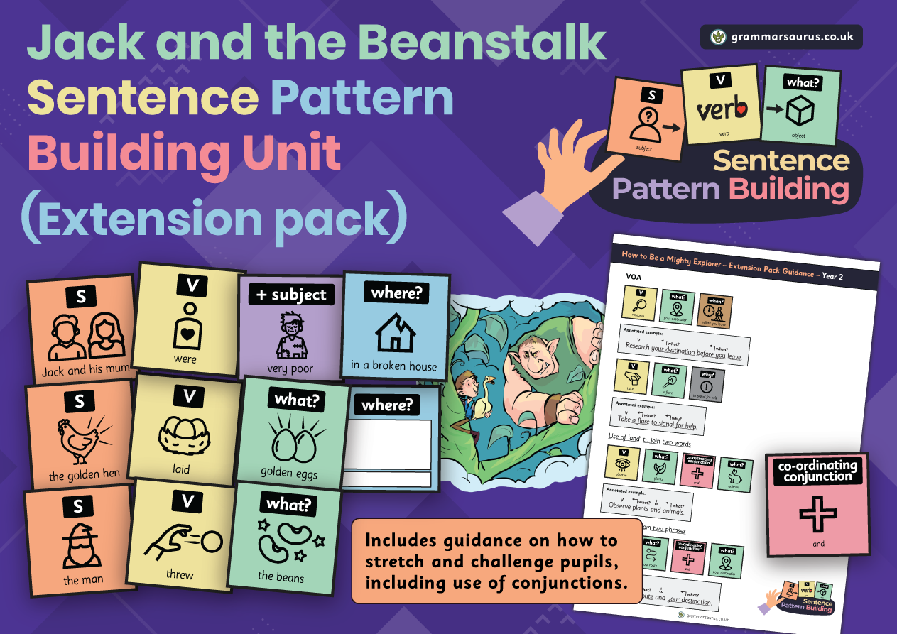 Jack and the Beanstalk Sentence Pattern Building Unit (Extension Pack ...