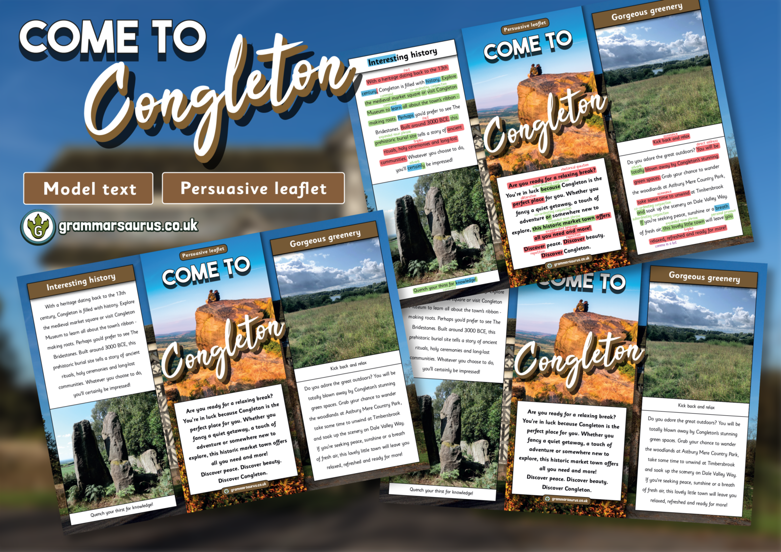 Year 4 Model Text – Persuasive leaflet – Come to Congleton - Grammarsaurus