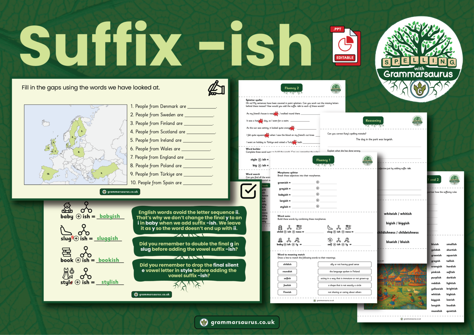 Y6 Objective 7 (Suffix -ish) - Grammarsaurus