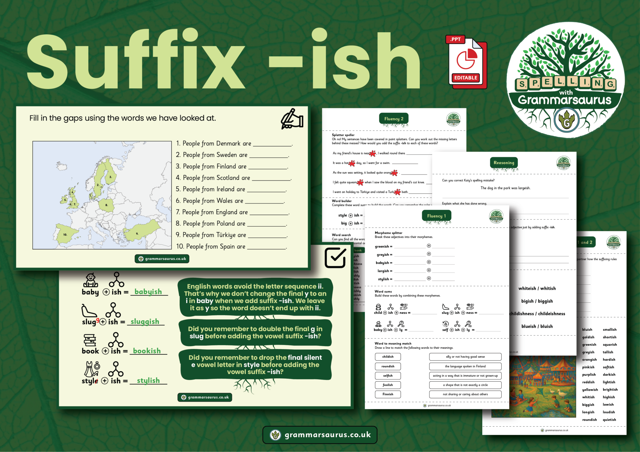Y6 Objective 7 (Suffix -ish) - Grammarsaurus