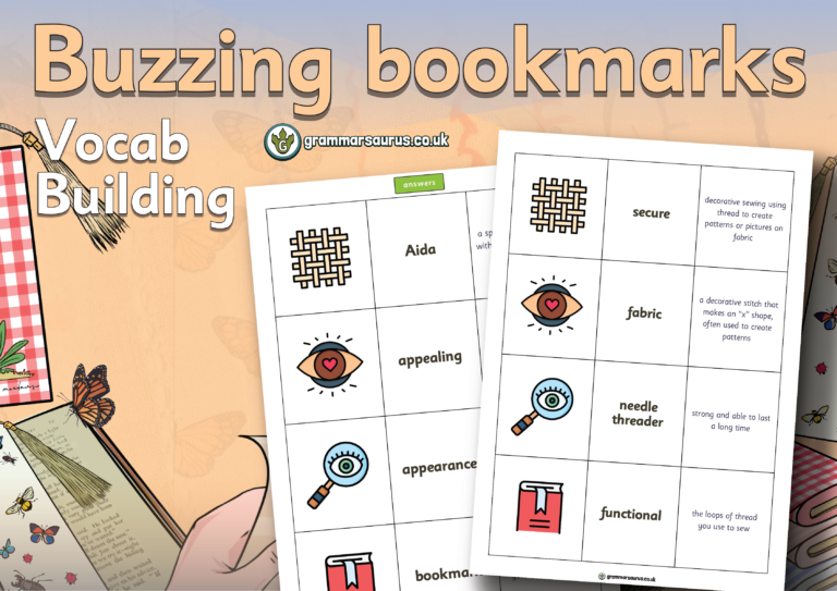 Year 2 - Buzzing bookmarks - Vocab Building - Grammarsaurus