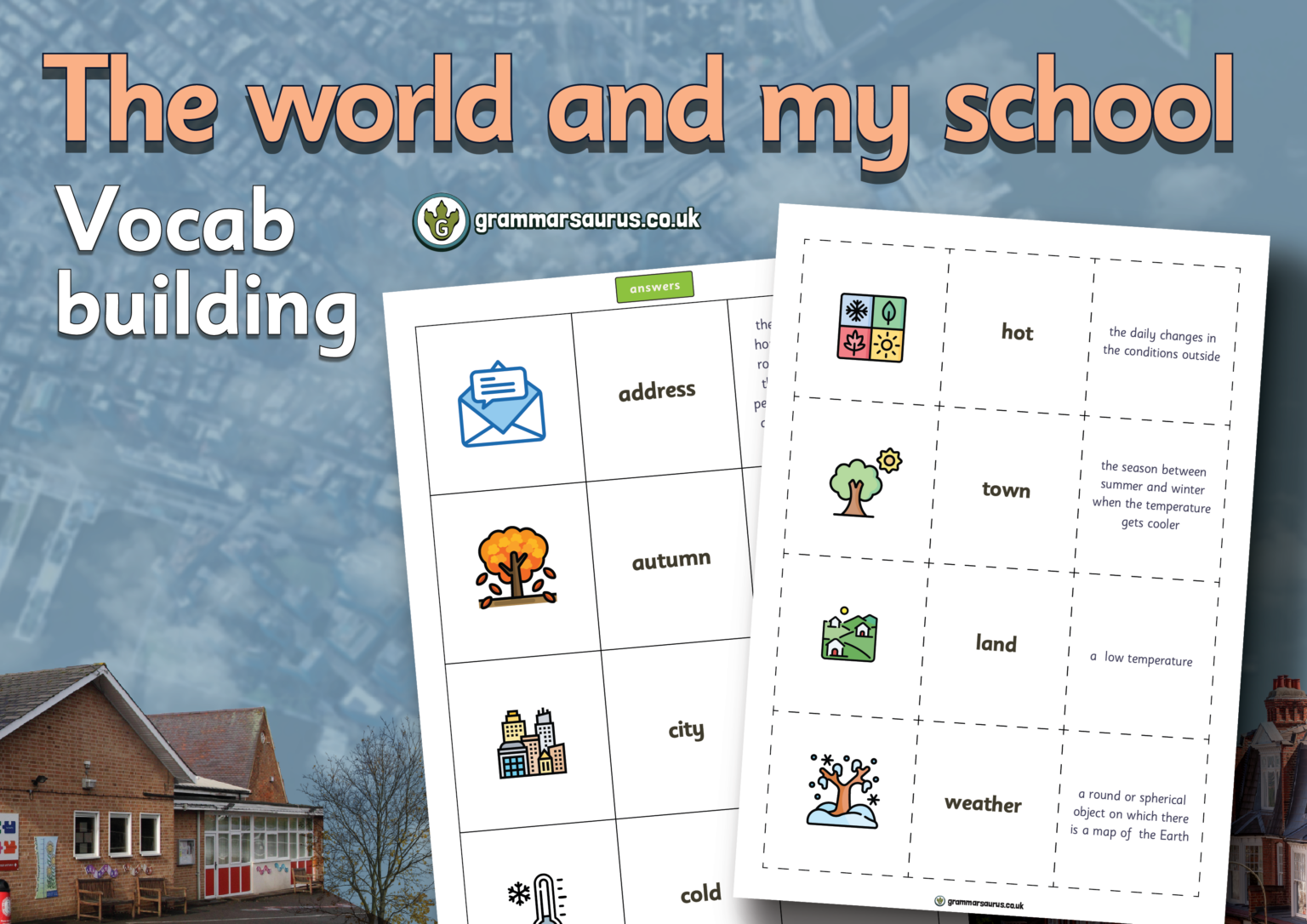 Year 1 Geography – The World and My School – Vocab building pack ...