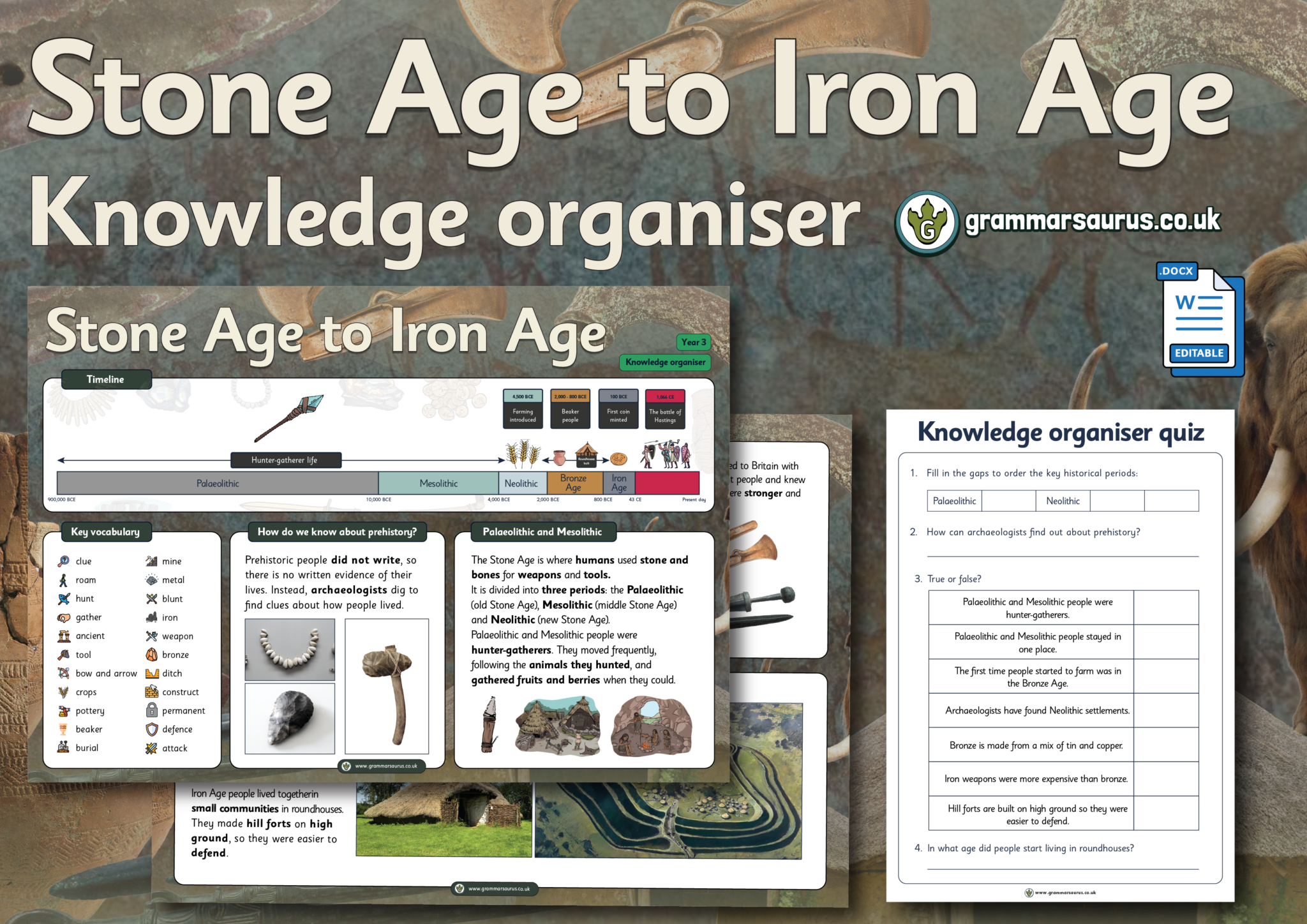 Year 3 History - Stone age to Iron age - Knowledge Organiser ...