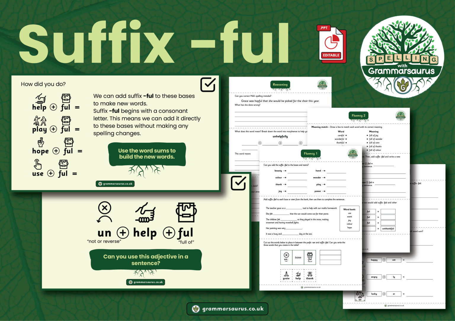 Y2 Objective 13 (Suffix -ful) - Grammarsaurus