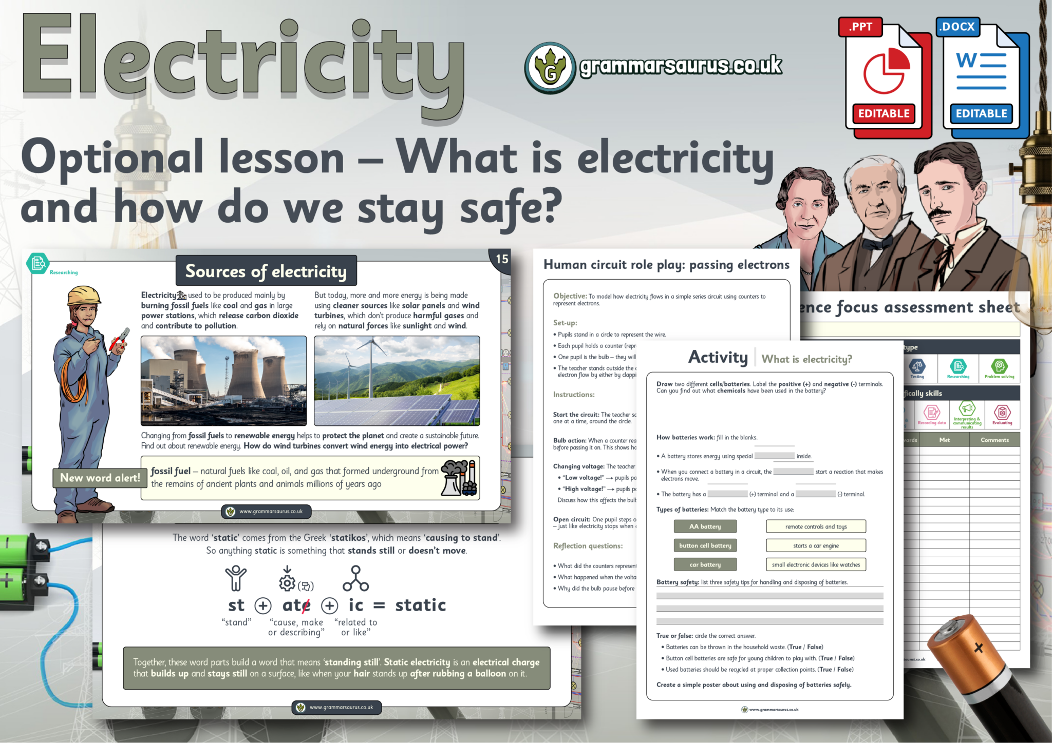 Year 6 Science - Electricity - Optional lesson - What is electricity ...