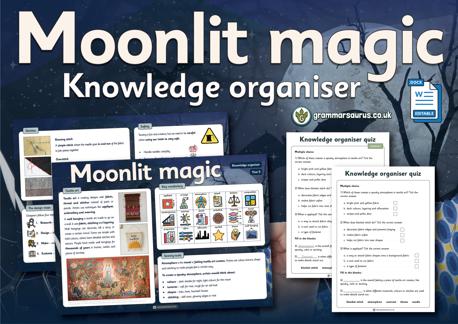 Year 5 - Moonlit magic - Knowledge organiser - Grammarsaurus