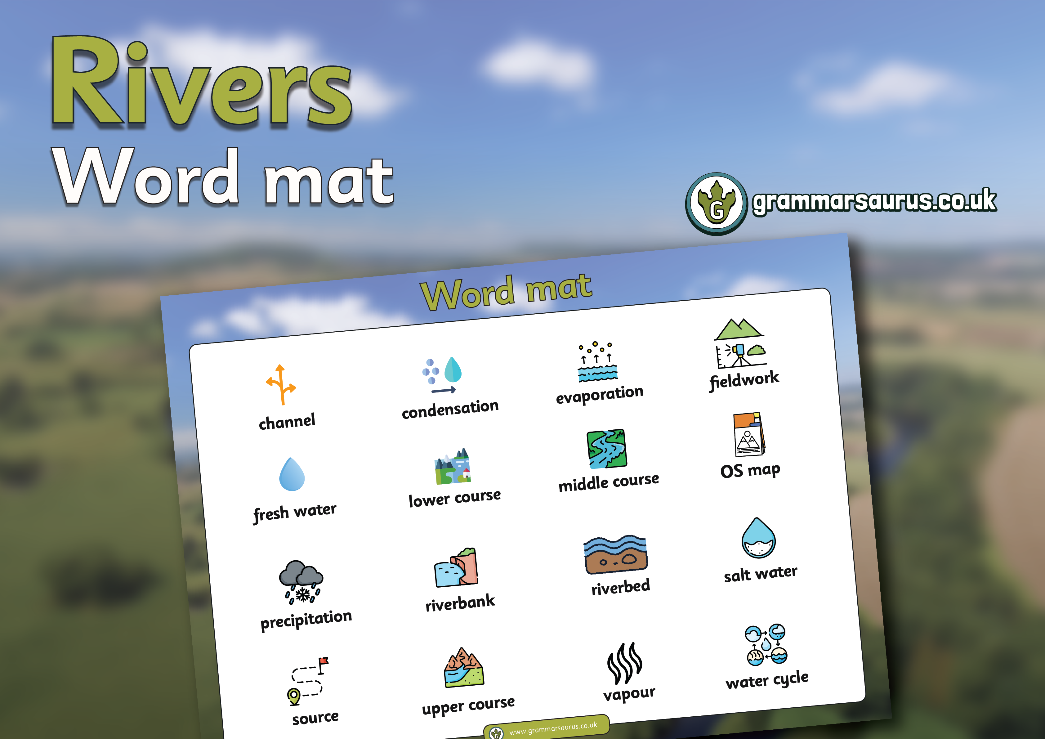 Year 5 Geography – Rivers – Word mat - Grammarsaurus