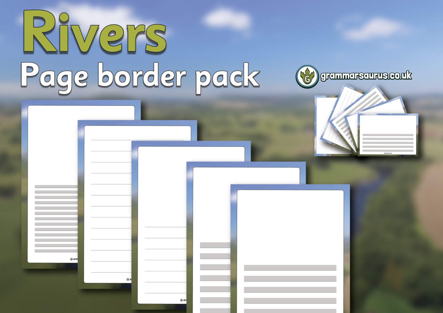 Year 5 Geography – Rivers – Page border pack - Grammarsaurus