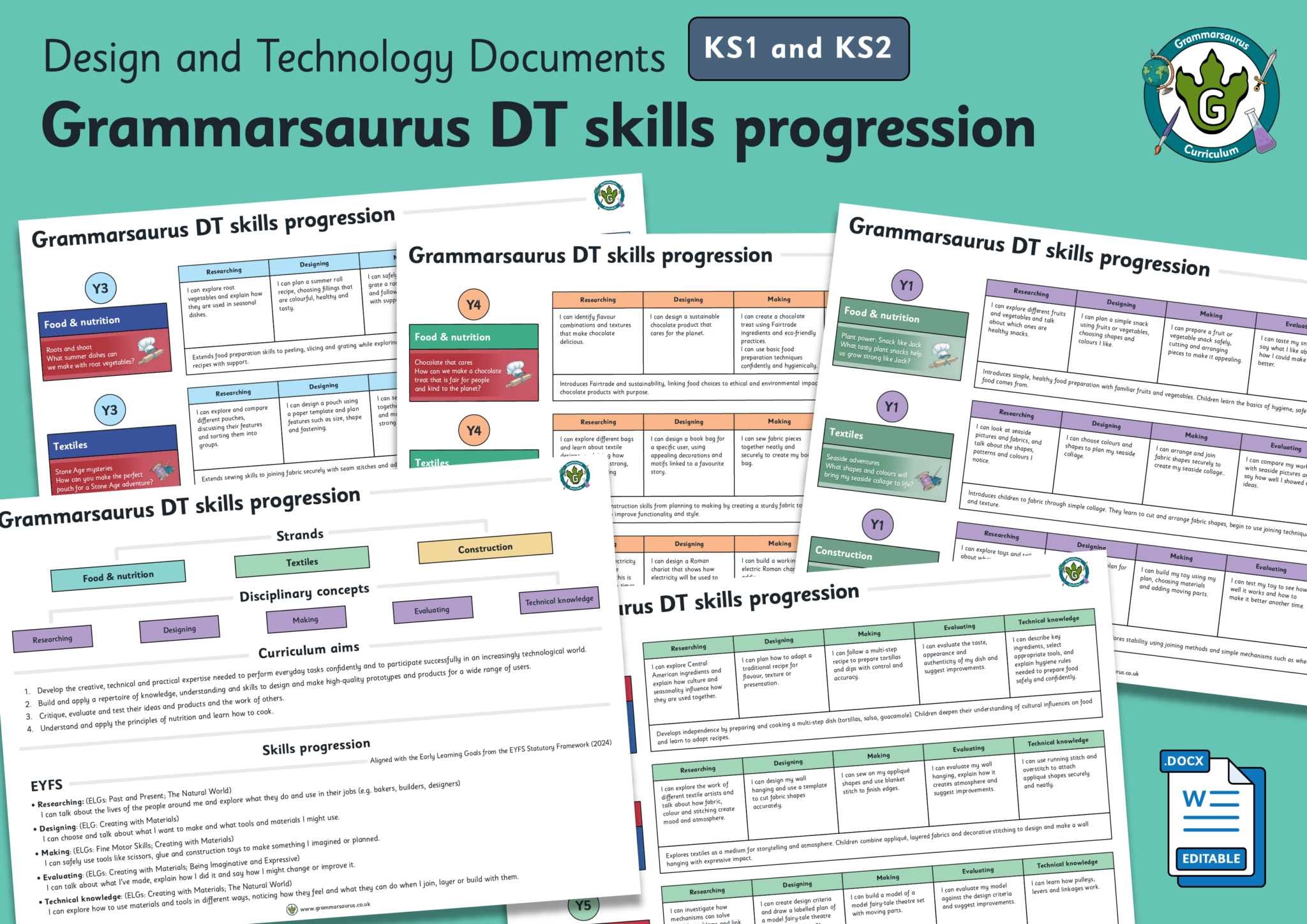 Grammarsaurus DT skills progression - Grammarsaurus