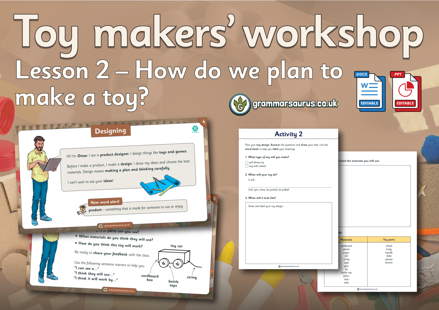 Year 1 - Toy makers' workshop - How do we plan to make a toy? - Lesson ...