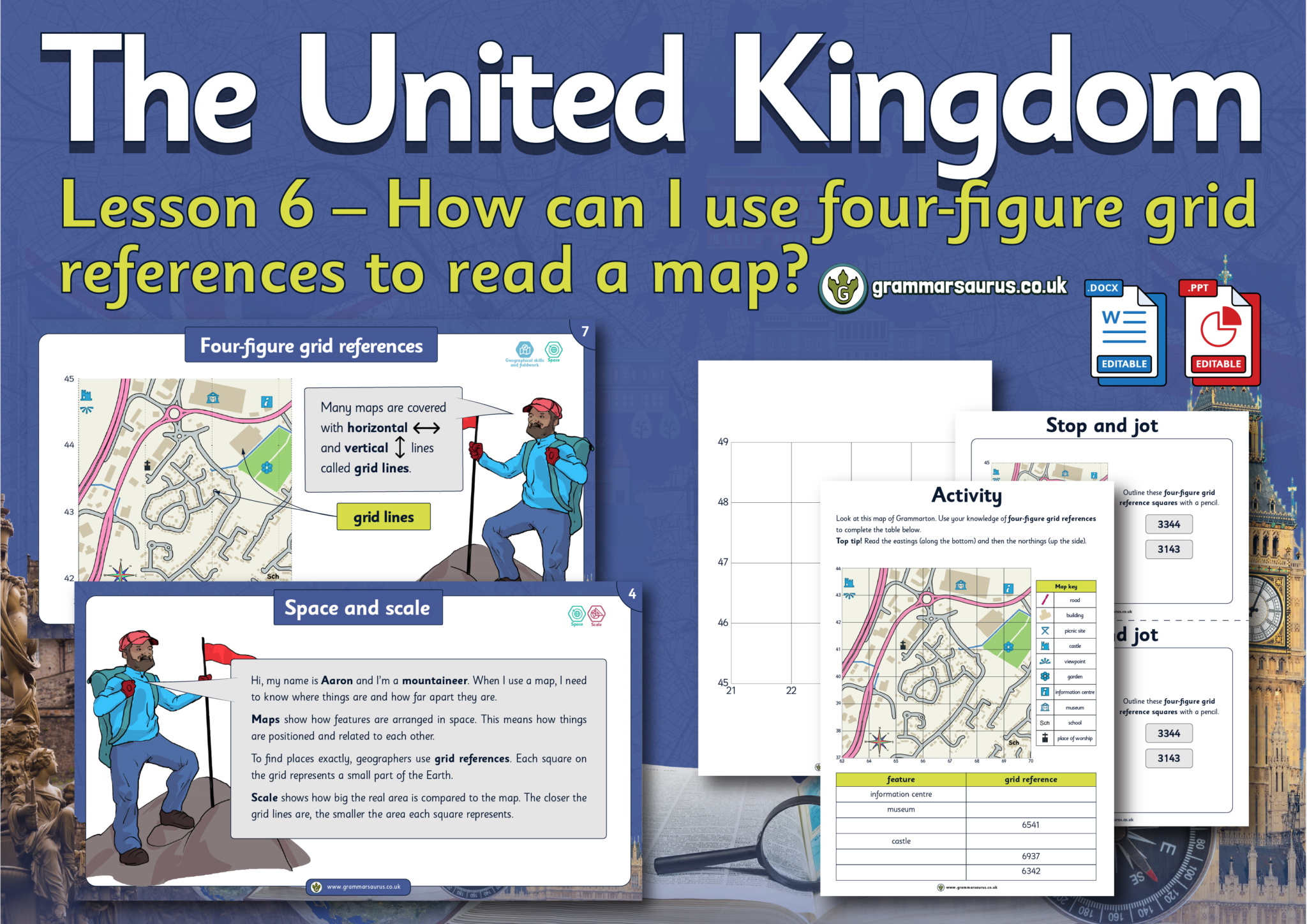 Year 3 Geography - The United Kingdom - How can I use four-figure grid ...