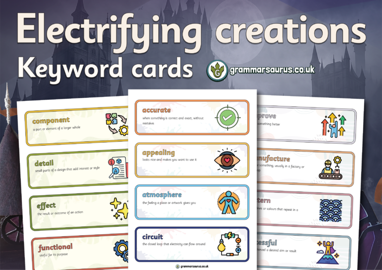 Year 6 – Electrifying creations –Keyword cards - Grammarsaurus