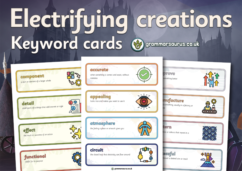 Year 6 – Electrifying creations –Keyword cards - Grammarsaurus