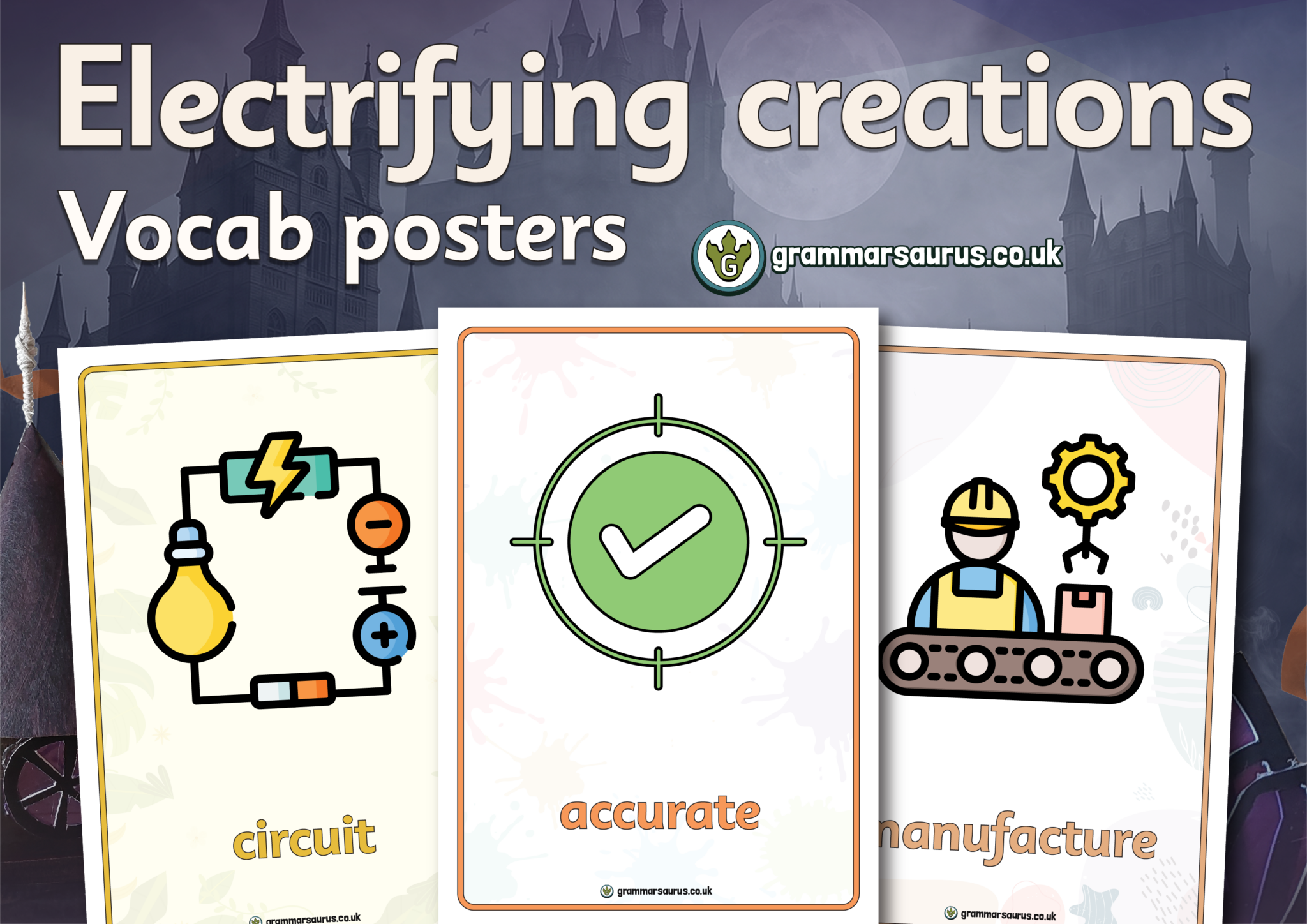 Year 6 – Electrifying creations – Vocab posters - Grammarsaurus