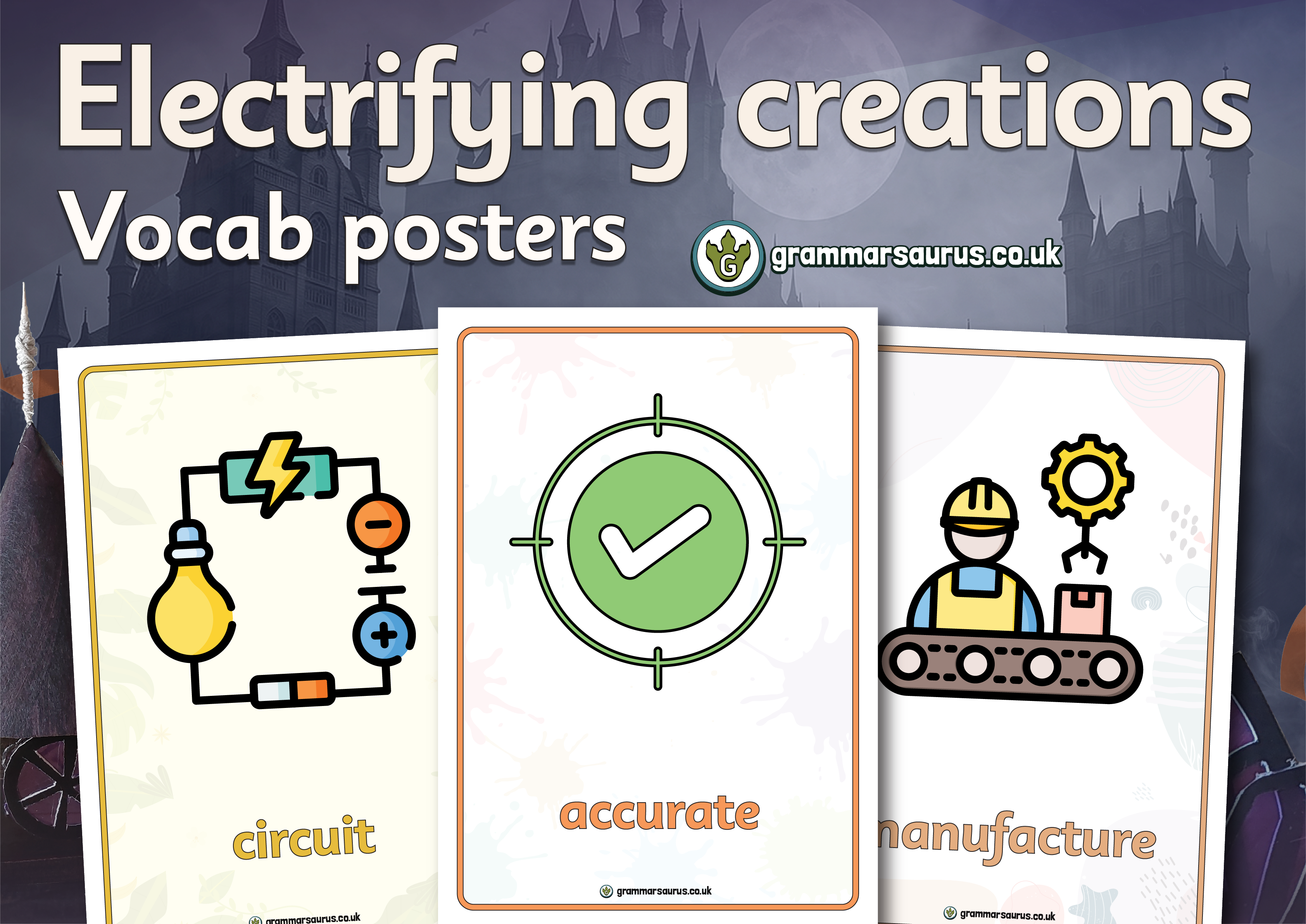 Year 6 – Electrifying creations – Vocab posters - Grammarsaurus