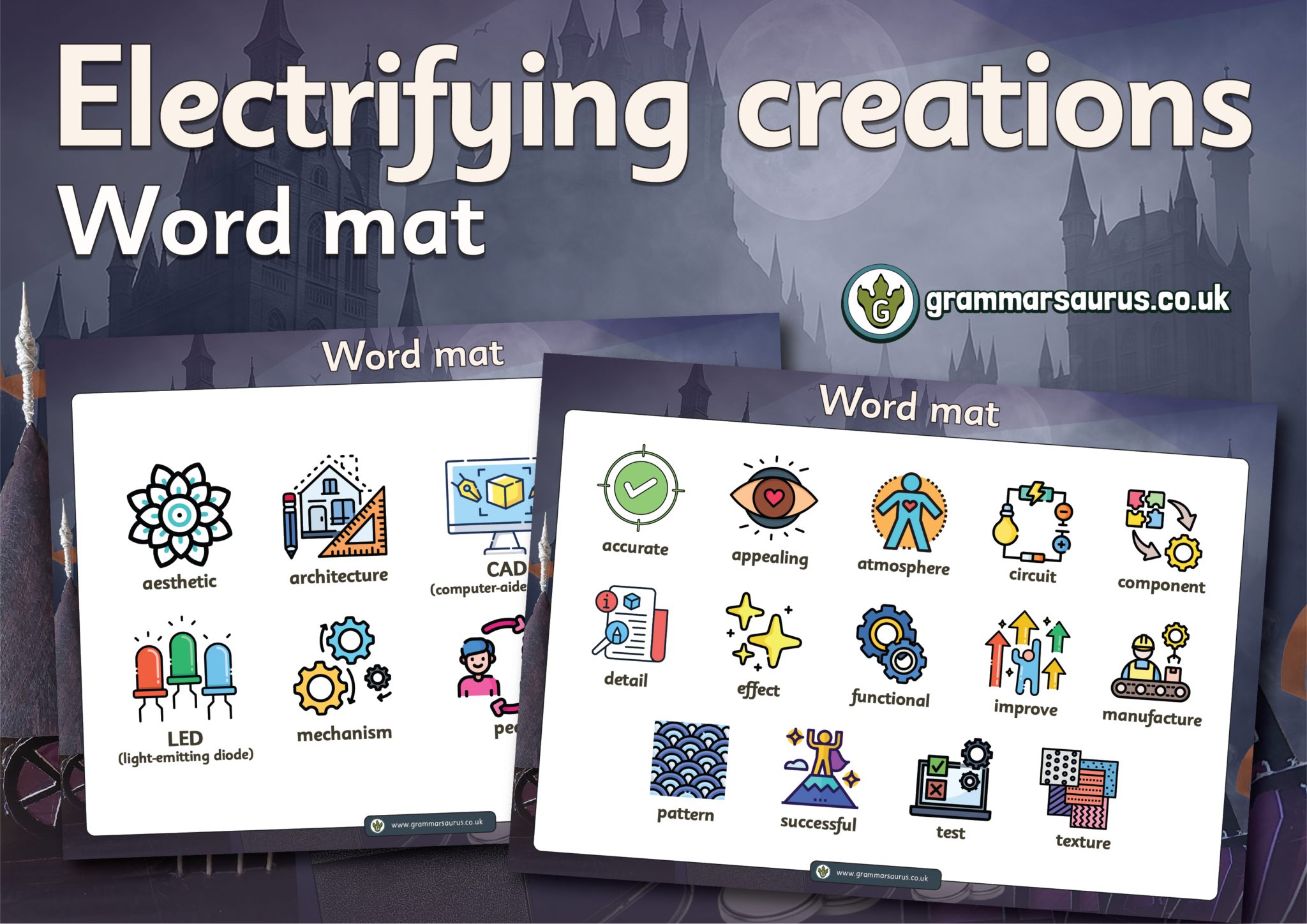 Year 6 – Electrifying creations – Word mat - Grammarsaurus